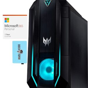 acer Predator PO3-630 Gaming Desktop PC (Intel i7-11700 8-Core, 64GB RAM, 4TB SATA SSD, GeForce RTX 3070, WiFi, Bluetooth, Backlit KB, HDMI, Win 11 Pro) with MS 365 Personal, Dockztorm Hub