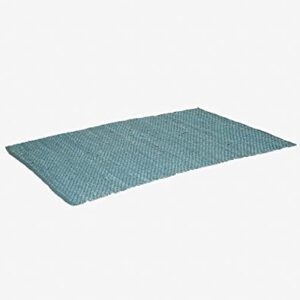 Durrie India Area Rugs for Bedroom Living Room Rug Durrie 6' x 4' Ft Handmade Boho Braided Jute & Cotton Area Rug - Blue