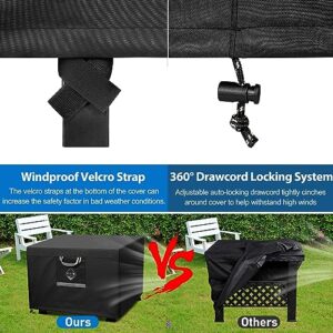 QH.HOME Fire Pit Cover Square Super Waterproof, 32" L x 32" W x 24" H Outdoor Firepit Table Cover 600D Strong Tear Resistant, UPF 50+ Fire Pit Cover Fading Resistant for Square Fire Pit - Black