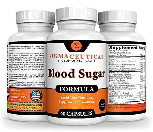 Sigmaceutical Blood Sugar Supplement - Gymnema Sylvestre Extract - Chromium Supplement - Cinnamon Supplement for Balance - 60 Capsules