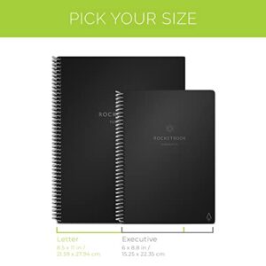 Rocketbook Fusion Plus Smart Notebook and Planner - 60 Reusable Notebook Pages, 11 Page Styles - Manage Projects & 1 Microfiber Cloth - 30 Sheets - Letter Size, Black & Smart Notebook Accessory Kit