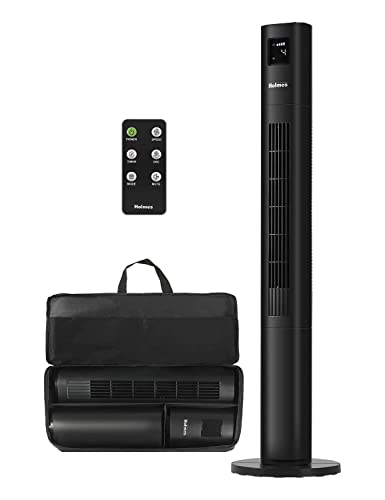 HOLMES STACK-N-CONNECT 45" Digital Tower Fan, ClearRead Display, Bonus Storage Bag, 90° Oscillation, 4 Speeds, 4 Modes, 8-Hour Timer, Home, Ideal for Bedroom or Office, Remote Control, Matte Black