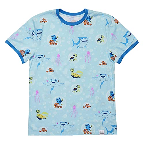 Loungefly Apparel: Pixar Finding Nemo 20th Anniversary Bubbles Unisex Tee - Size Large