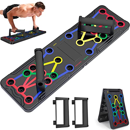 Berleng Push Up Board, Foldable Pushup Fitness Stand for Portable Strength Training. Rugged, Stable Equipment for Home Gym Workout for Men & Women, Gift for Boyfriend