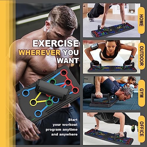 Berleng Push Up Board, Foldable Pushup Fitness Stand for Portable Strength Training. Rugged, Stable Equipment for Home Gym Workout for Men & Women, Gift for Boyfriend