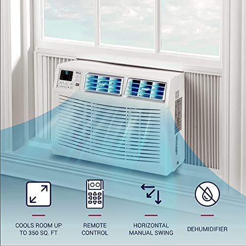 DELLA 8000 BTU Smart Window Air Conditioner with WiFi, GEO Auto Temp On/Off For Where You Are, Energy Star Certified, Remote/App Control, Quiet Operation, With Easy Install Kit, Cools 300-350 Sq.ft