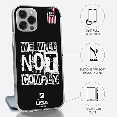 Phone Case We Will Not Comply USA Patriot Design Silicone Transparent - Compatible iPhone and Samsung (Samsung Galaxy A04)