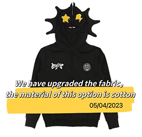 Retro Lazy Style Hoodie for Women Fun Multi Angle Full Zip Hoodie Y2k Casual Sweatshirt Jacket Harajuku Streetwear (Black,M,Medium)