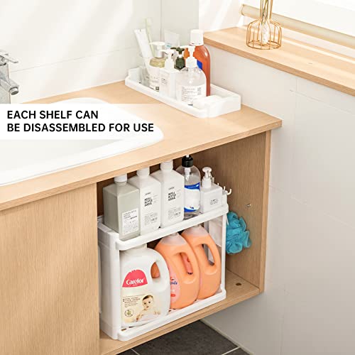 HAIXIN Slim Rolling Storage Cart, 3 Tier Bathroom Organizer Mobile Shelving Unit, Mobile Shelving Unit Storage Rolling Utility Cart, Tower Rack for Kitchen Bathroom Laundry Dorm Narrow Places, White