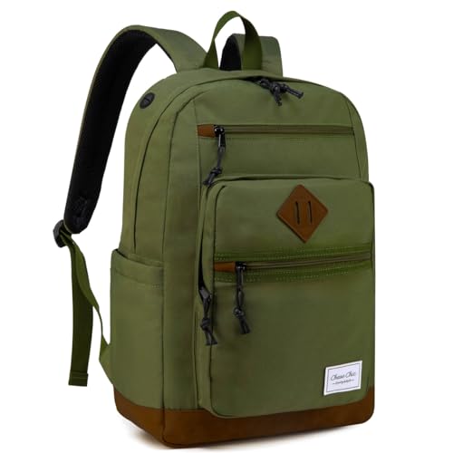 Chase Chic School Backpack for Men Women,Water Resistant Bookbag/Schoolbag/Daypack for Teen Boys Girls High School,College,Work,Travel Green