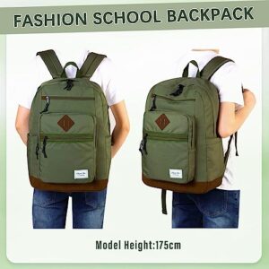 Chase Chic School Backpack for Men Women,Water Resistant Bookbag/Schoolbag/Daypack for Teen Boys Girls High School,College,Work,Travel Green