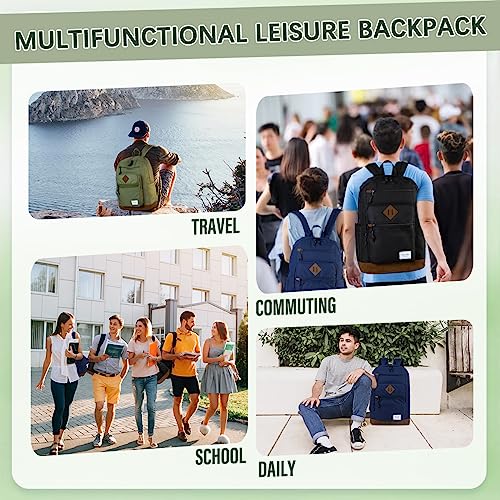 Chase Chic School Backpack for Men Women,Water Resistant Bookbag/Schoolbag/Daypack for Teen Boys Girls High School,College,Work,Travel Green