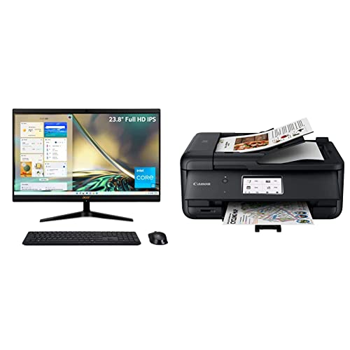 Acer Aspire C24-1700-UA91 AIO Desktop | 23.8" Full HD IPS Display | 12th Gen Intel Core i3-1215U & Canon TR8620a All-in-One Printer Home Office | Copier |Scanner| Fax |Auto Document Feeder