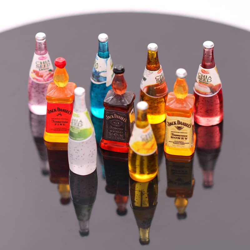 100PCS Dollhouse Miniature Drink Bottle Miniature Bottles Wine Bottles Mini House Decoration