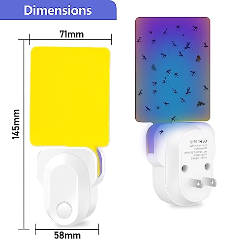 Flying Insect Trap Plug in, Indoor Electric Fly Insect Trap Gnat Killer for House Home, Catch Fruit Flies, Mosquitoes, Gnats, Moths & Other Insects with UV Light and 10 Pcs Sticky Pads, 2 Pack