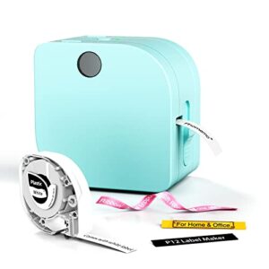 phomemo label makers - label maker machine with tape p12, mini label printer with font, sticker maker for home office organization, portable bluetooth label printer support color printing, with labels