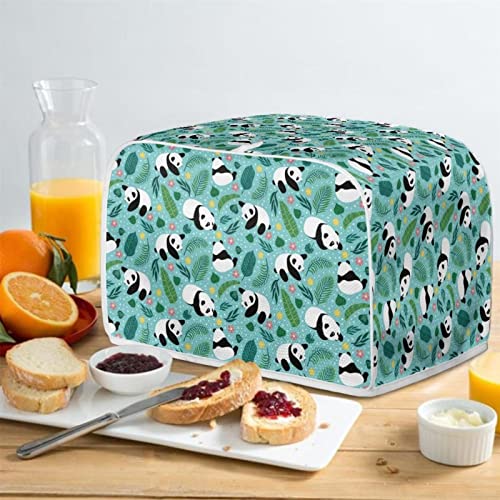 Snilety Cartoon Panda Toastet Cover for Kitchen Appliance Accessories,4 Slice Slot Bread Oven Cushion,Oven,Microwave Dust Protection,M