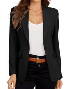 siokuy women's blazer, stylish blazer jackets for women, perfect for casual & business wear, long sleeve blazers for women (black, m)