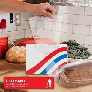 100 Pack Clear Plastic Bread Bags for Homemade Bread Adjustable and Reusable Large Disposable Storage Bag with Twist Ties for Fresh Home-Made Sourdough Loaf, Freezer Safe Airtight BPA-Free