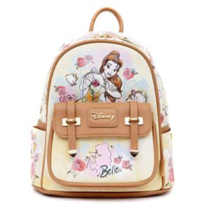 wondapop disney beauty and the beast belle 11" vegan leather fashion mini backpack