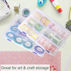 Uxwuy Plastic Organizer Box Craft Storage 10 Grids Box 2 Pack Compartment Organizer Box with Dividers Snackle Box Container Thread Organizer