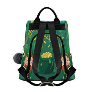 ALAZA Happy Saint Patrick's Day Clover Leaf Women Backpack Anti-theft Handbag Purse Travel Bag Fashion Shoulder Bags