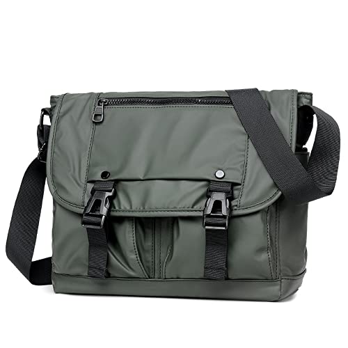 Messenger Bag for Men, Classic Water-Resistant Crossbody Shoulder Bag Medium Size Military Green