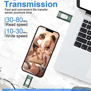 Flash Drive for iPhone 128GB, Gulloe USB Memory Stick Photo Stick External Storage Thumb Drive for iPhone iPad Android Computer (Light Green)