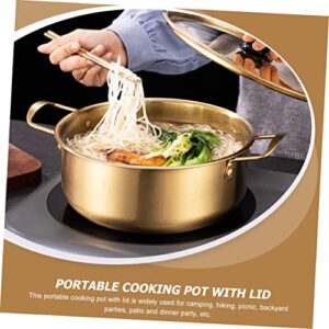 Housoutil Instant Noodle Pot Instant Cooker Korean Ramen Big Cooking Pot with Lid Korean Ramen Pot Casserole Pot Ramen Pot with Lid Korean Pots for Cooking Korean Cooking Cookware Big Pots