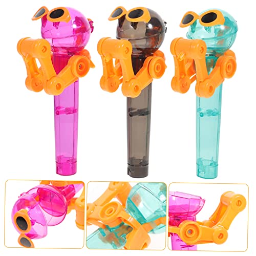 jojofuny 3pcs Lollipop Robot Stocking Stuffer Wand Toy Childrens Gifts Lollipop Holder Toy Novelty Lollipop Holder Kids Lollipop Toy Robot Lollipop Toy Cartoon Robot Lollipop Holder Storage