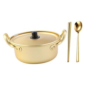 housoutil korean ramen 1 set instant noodle pot ramen pot with lid pan with lid korean noodle pot ramen noodle pot sauce pan aluminum tool quick heat golden ramen cookware ramen cooker