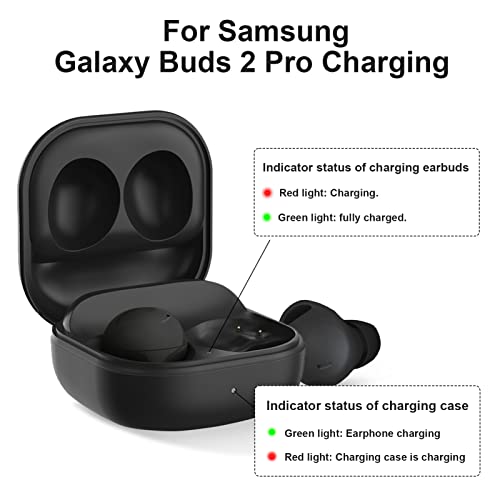 𝒍𝒆𝑸𝒖𝒊𝒗𝒆𝒏 Wireless Charging Case for Samsung Galaxy Buds2 Pro, Replacement Charger Case for Galaxy Buds 2 Pro with Bluetooth Pairing, Support Wireless/Wired Charging (Not Include Earbuds)