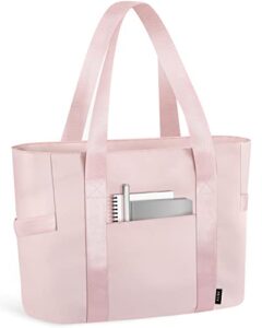 prite tote bag for women weekender bag with laptop compartment for work nurse school travel gym (pink)