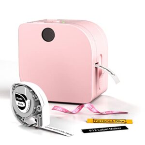 phomemo label makers - label maker machine with tape p12, bluetooth label maker for home organization, mini label printer with tape 12mm x 4m, sticker maker support color printing and font, with label