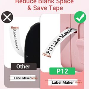 Phomemo Label Makers - Label Maker Machine with Tape P12, Bluetooth Label Maker for Home Organization, Mini Label Printer with Tape 12mm x 4m, Sticker Maker Support Color Printing and Font, with Label