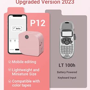 Phomemo Label Makers - Label Maker Machine with Tape P12, Bluetooth Label Maker for Home Organization, Mini Label Printer with Tape 12mm x 4m, Sticker Maker Support Color Printing and Font, with Label