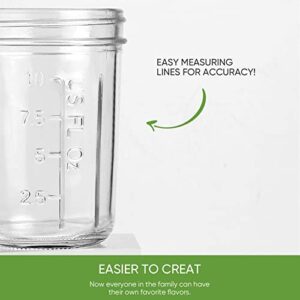 HAPTIME Overnight Oats Containers with Lid and Spoon Set of 2, 16 Oz Overnight Oats Jars, Oatmeal Cup, Wide Mouth Mason Jar, Leak-Proof Storage Container for Cereal, Milk, Salad, Fruit