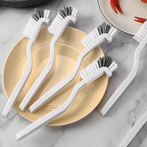 48 Pcs Kitchen Scrub Brush Bulk Sink Bathroom Cleaning Brush Right Angle Mini Grout Brush Plastic Edge Corner Dish Brush for Household Bottle Tile Lines Window Track Crevice with Stiff Bristle