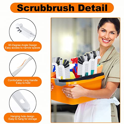 48 Pcs Kitchen Scrub Brush Bulk Sink Bathroom Cleaning Brush Right Angle Mini Grout Brush Plastic Edge Corner Dish Brush for Household Bottle Tile Lines Window Track Crevice with Stiff Bristle