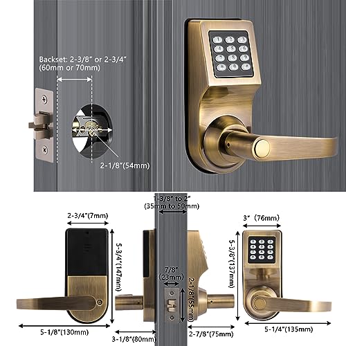 GOODUM Door Locks with Handle, keyless Door Locks, biometric Locks, Numerical keypad Door Locks, keypad Locks with Handle