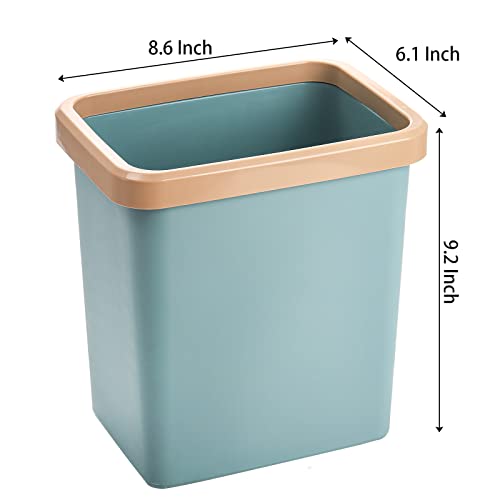 Nicunom 3 Pack Small Trash Can, 1.5 Gallon Plastic Garbage Can Wastebasket Multicolor Trash Can Square Garbage Container Bin for Bathroom, Kitchen, Bedroom, Living Room, Home Office