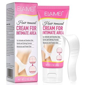 intimate/private hair removal cream for unwanted hair in leg, underarms, private parts, pubic & bikini area, painless flawless depilatory cream, suitable for women all skin types