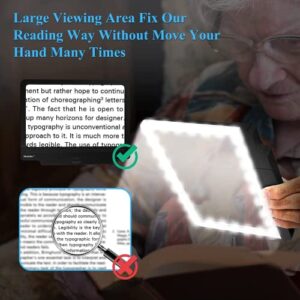 4X Magnifying Glass with 36 Adjustable LED Lights Provide Full-Page Viewing Area Evenly Lit Perfect for Low Vision Person and Seniors (Black)