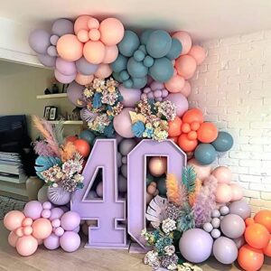 RUBFAC 87pcs Pastel Purple Balloons Different Sizes 18 12 10 5 Inches for Garland Arch, Premium Purple Latex Balloons for Birthday Party Wedding Baby Shower Bridal Shower Decorations