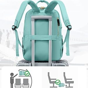 LOVEVOOK Backpack for Women Men, Laptop Bag 15.6 Inch Computer Back Pack with USB Port for Traveling Work Business, Waterproof Personal Item Travel Backpack Purse Casual Daily Nurse Bag, Mint Green