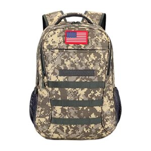 hysanog tactical boys backpack for school,military teen boys backpack with usb charging pot,camo backpack men 40l