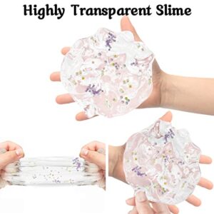 XILYPELY Slime Kit for Girls, Butter Slime 2 Pack Clear Fluffy Transparent Amazing Crystal Putty Supplies, Glossy Crunchy Slimes Party Favors for Kids 8-12, Toys for Girls Boys