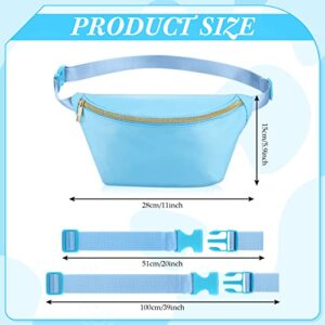 Amylove 9 Pieces Fanny Packs Nylon Waist Bag Zipper Travel Running Bag with Adjustable Strap for Women Men Girls Kids (Bright Colors)