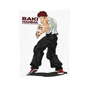 Anime Baki The Grappler Blanket Tapestry Sofa Office Bedroom Throw Blankets Super Soft Cozy Microfiber Blanket Bedding 80"X60"