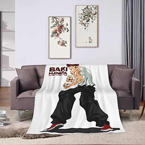 Anime Baki The Grappler Blanket Tapestry Sofa Office Bedroom Throw Blankets Super Soft Cozy Microfiber Blanket Bedding 80"X60"